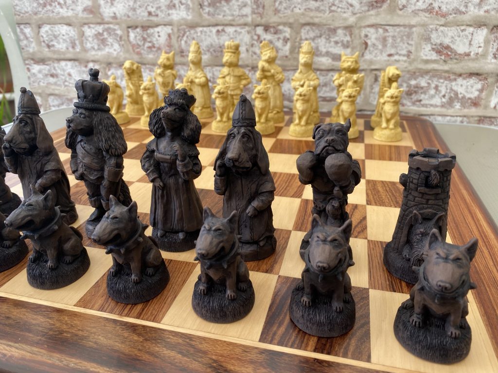Berkeley Chess Ltd - Cats and Dogs - BROWN - ChessBaron Chess Sets USA ...