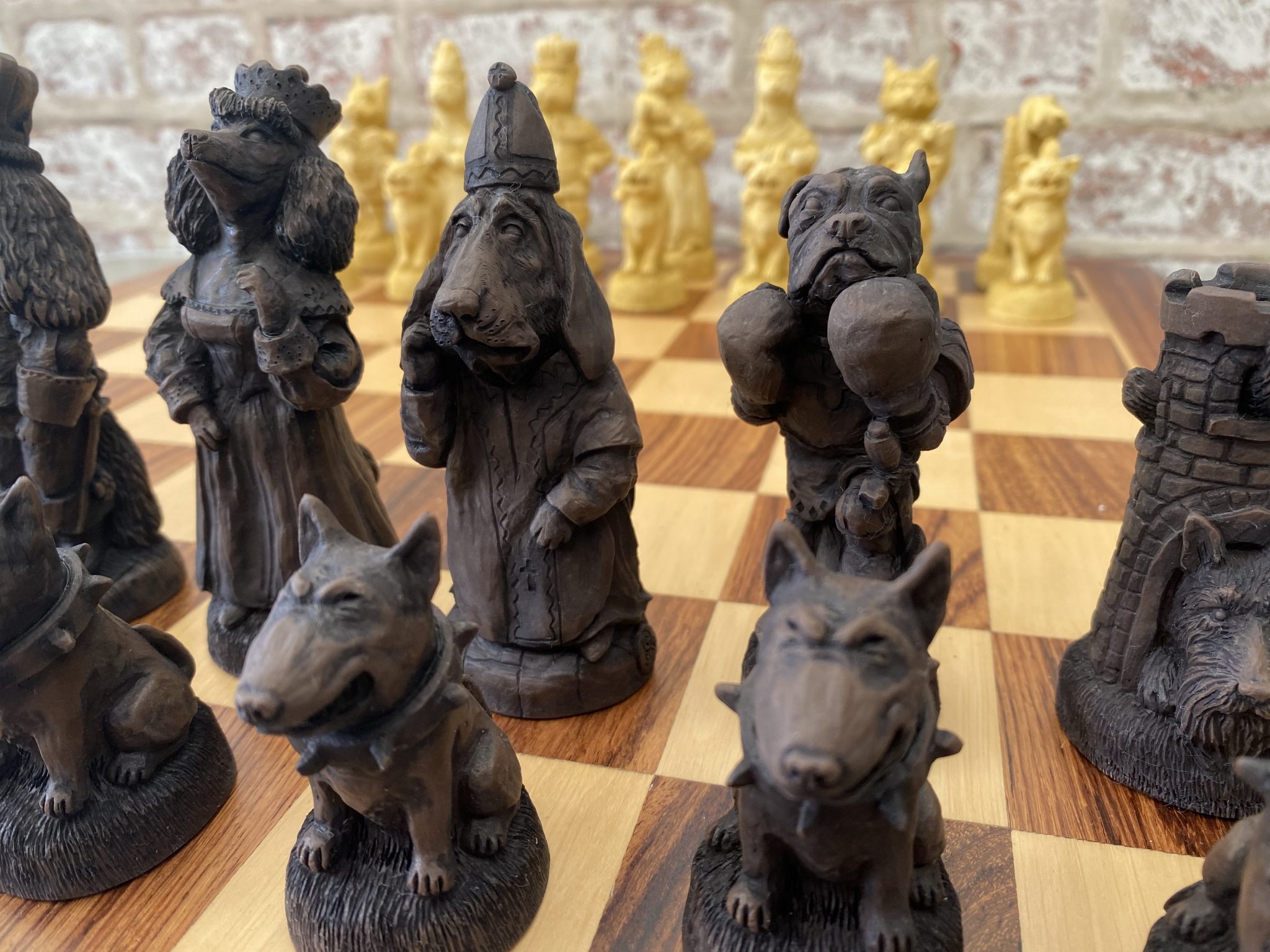 Berkeley Chess Ltd - Cats and Dogs - BROWN - ChessBaron Chess Sets USA ...
