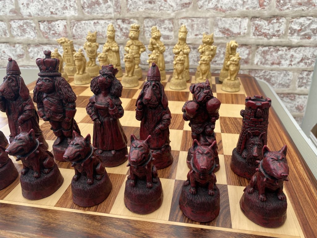 Berkeley Chess Ltd - Cats and Dogs - RED - ChessBaron Chess Sets USA ...