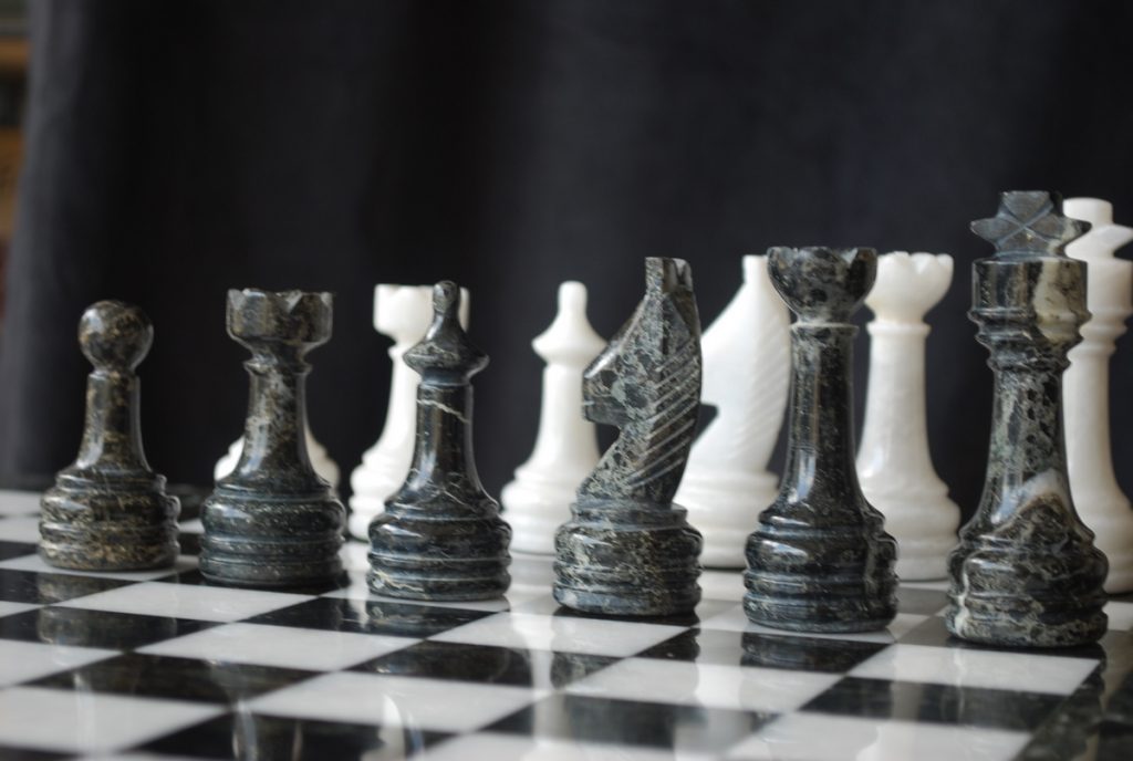 The Zebra - Black Marble and White Onyx with Marble Board - ChessBaron ...