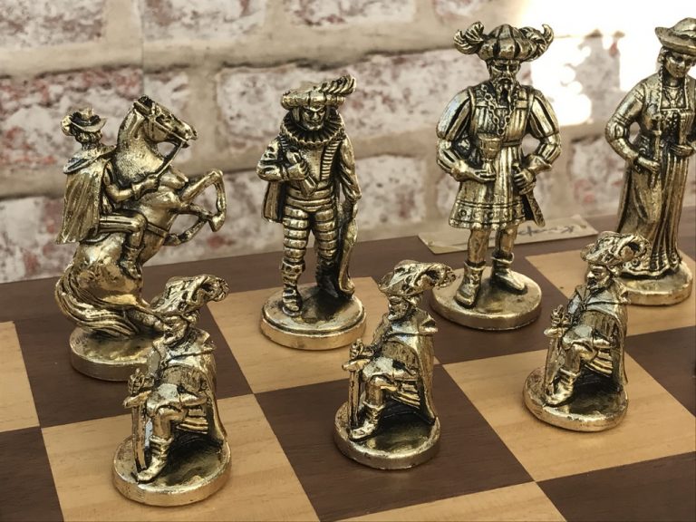 French Late Baroque - Brass Chess Set - ChessBaron Chess Sets USA ...