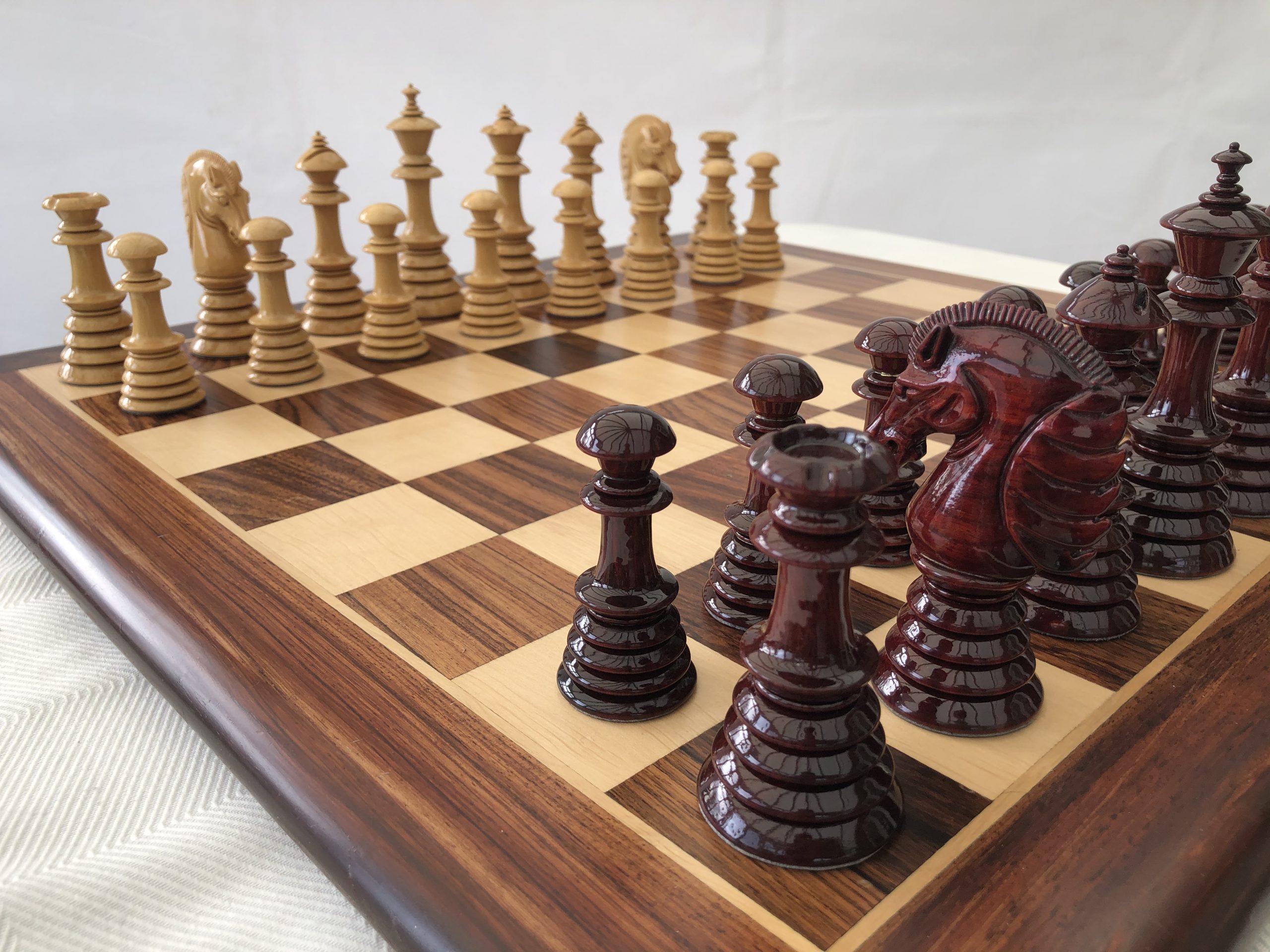 The Parisian - Gloss Redwood Triple Weight Chess Set - ChessBaron Chess ...