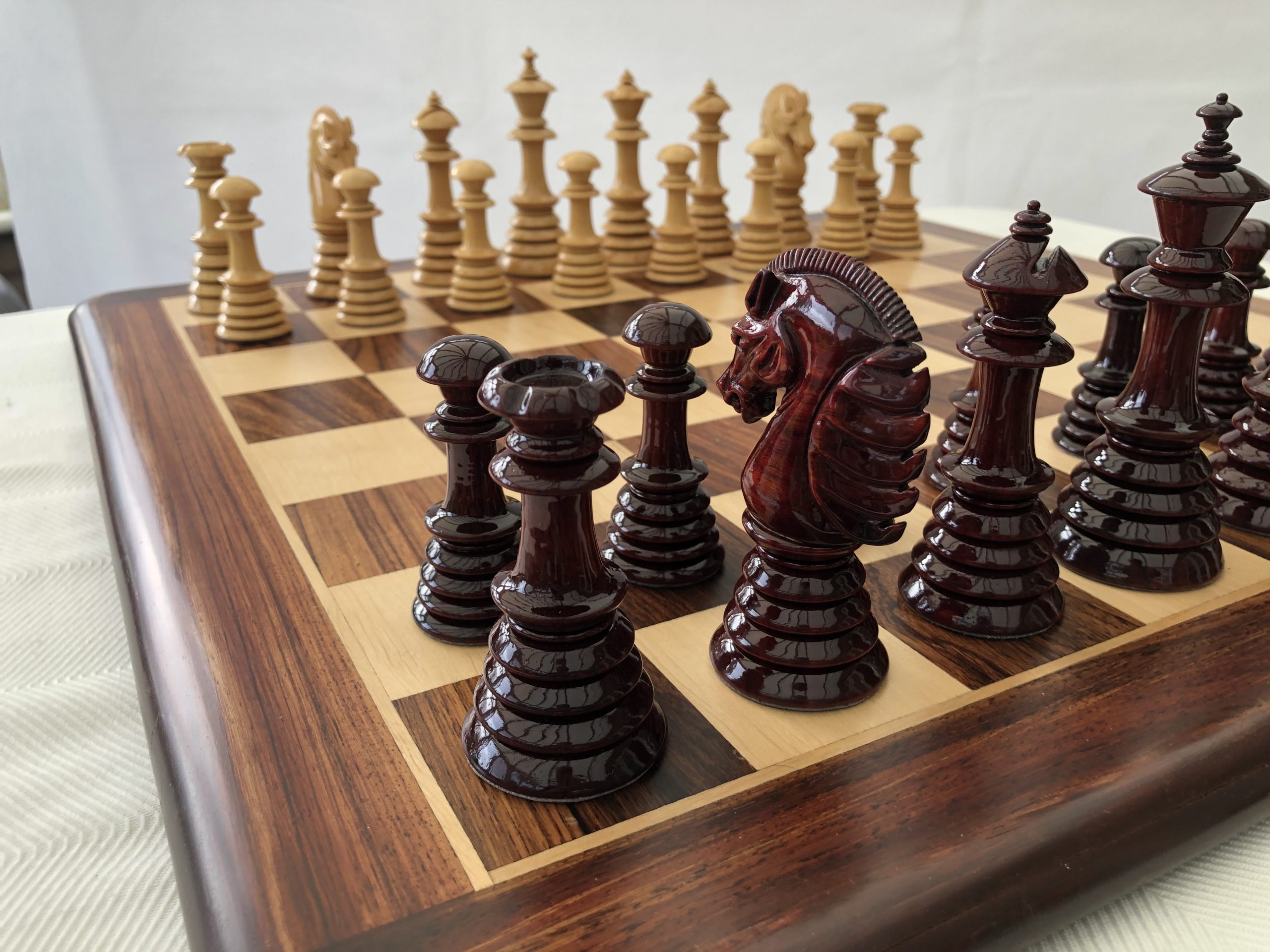 The Parisian - Gloss Redwood Triple Weight Chess Set - ChessBaron Chess ...