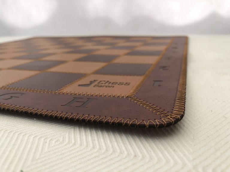 Leather Chess Mat 2.25" Squares - Lance - ChessBaron Chess Sets USA ...