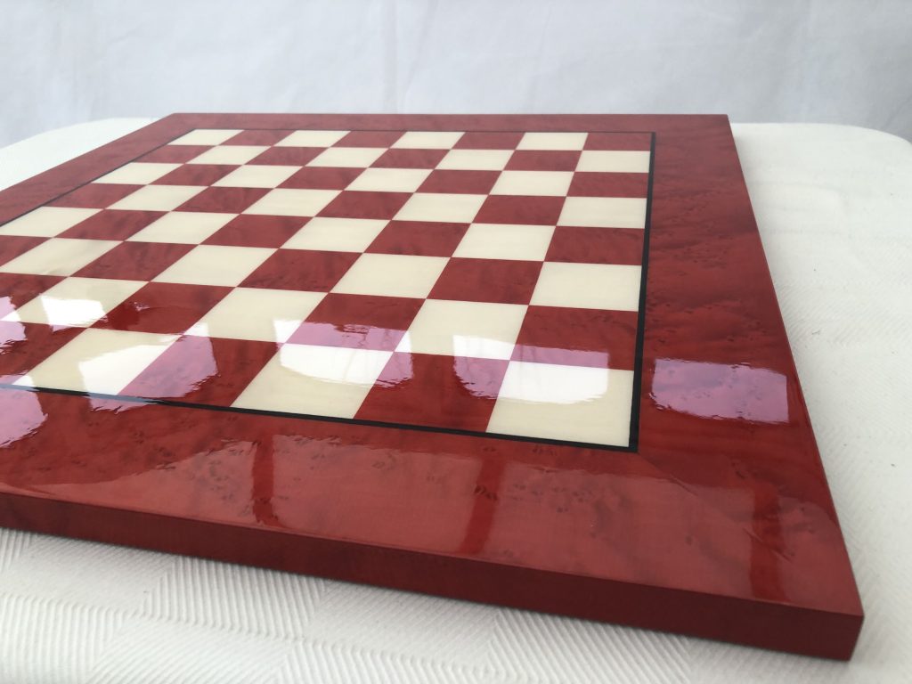 Red/Brown Gloss Chess Board 1.75in Squares - ChessBaron Chess Sets USA ...