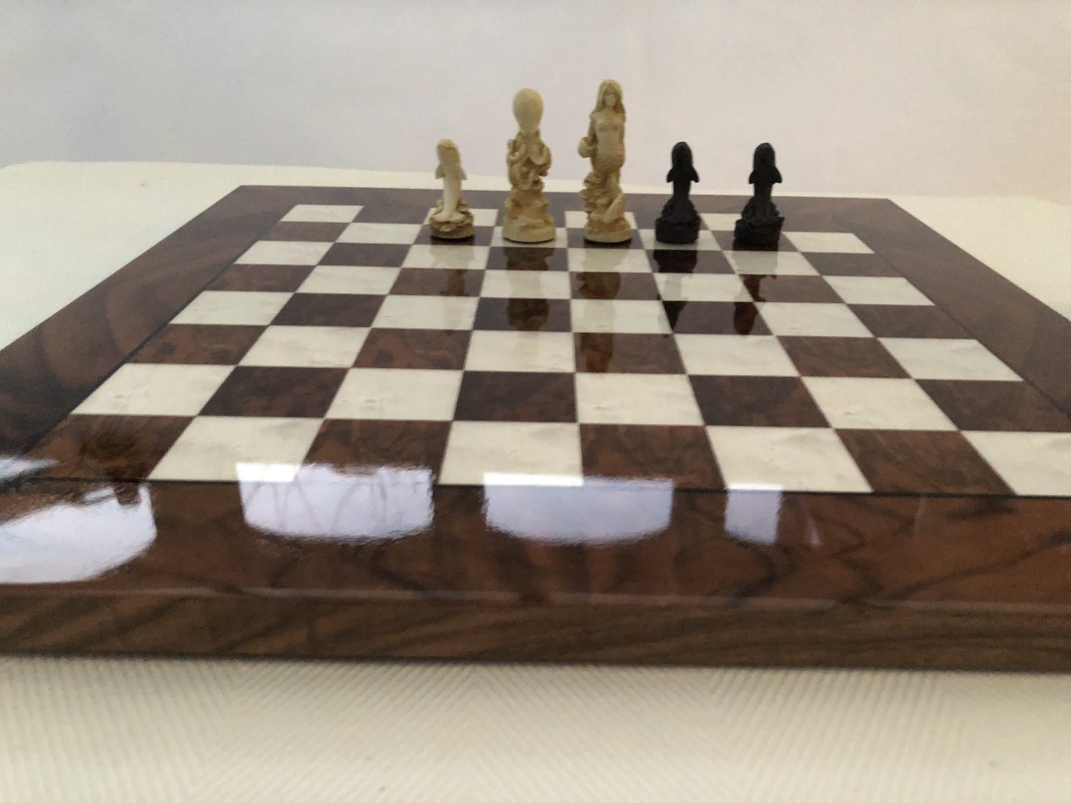 Dk Brown Gloss Italfama Chess Board 1.6in Squares - ChessBaron Chess ...