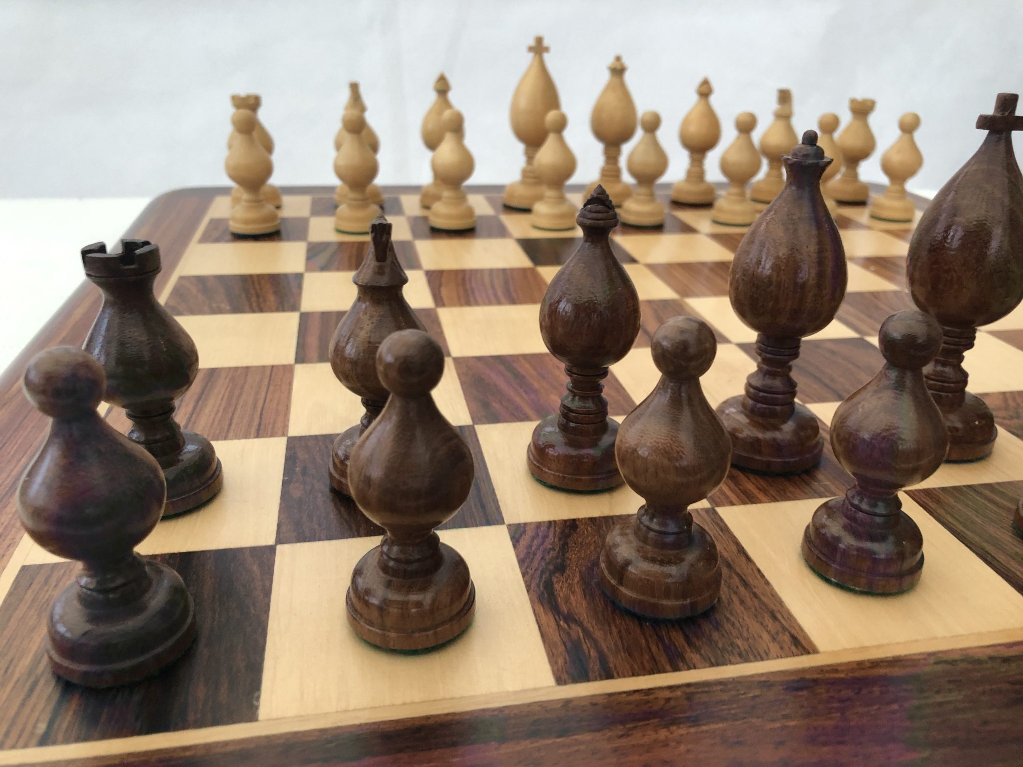 Roly Poly Rosewood Chess Set 4" King - ChessBaron Chess Sets USA - Call ...
