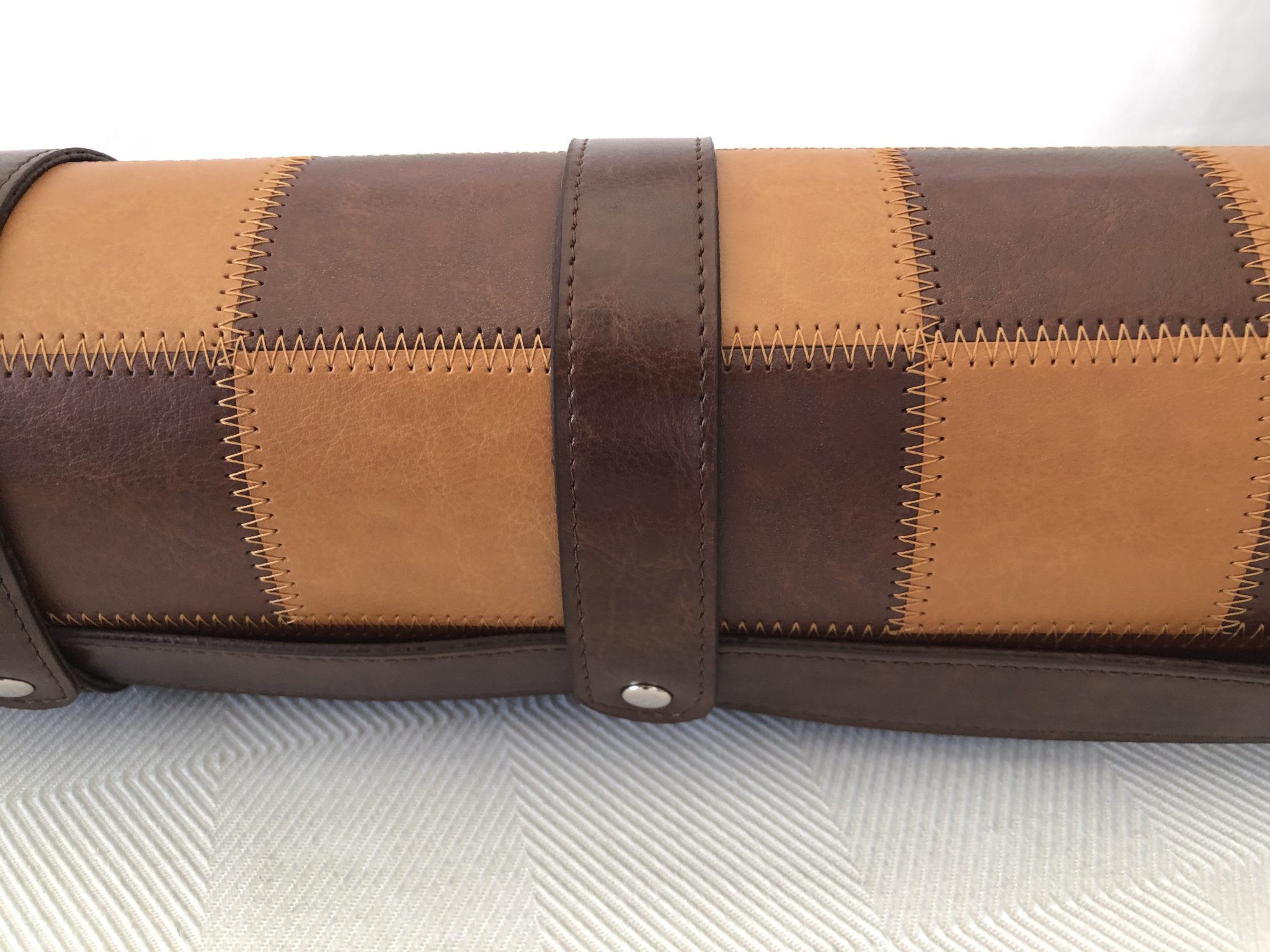 Rollup Thick Leather Chess Case, Mat and Weighted Chess Pieces ...