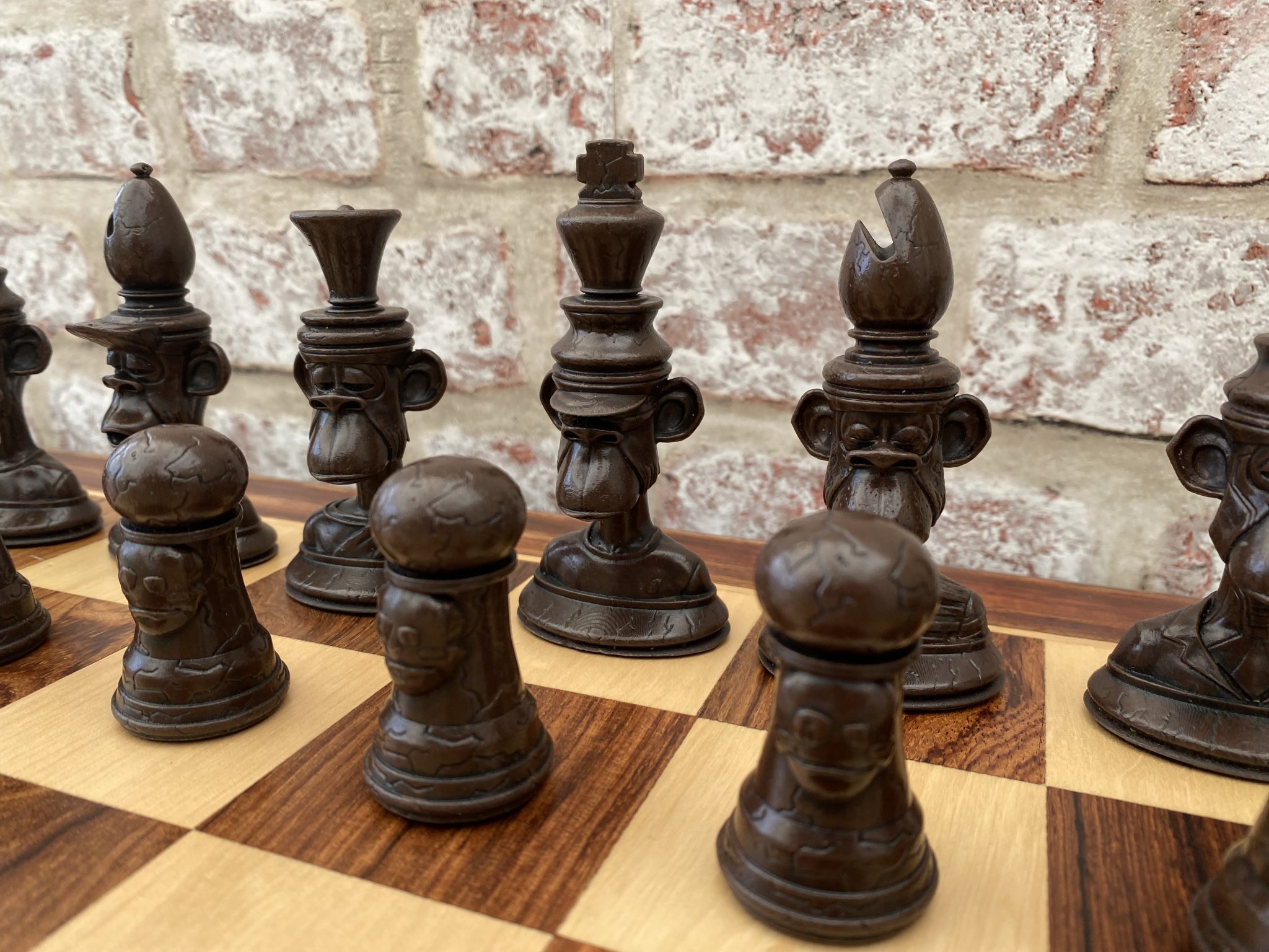 The Bored Ape Yacht Club Chess Set in White and Brown - ChessBaron ...