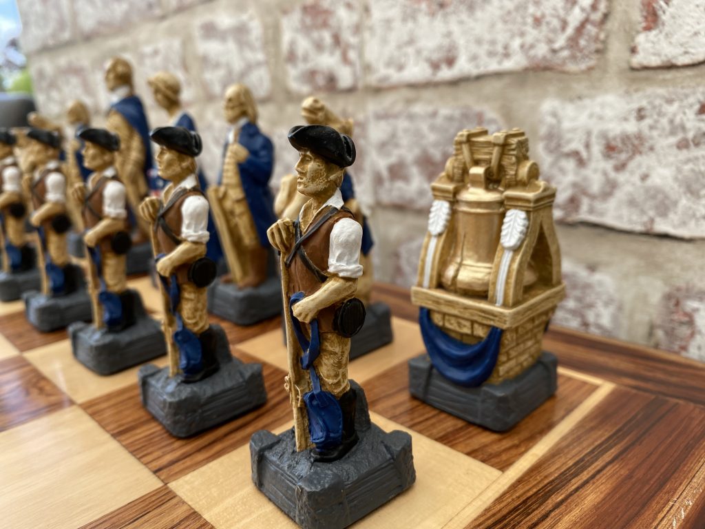 Hand Decorated American Independence Chess - ChessBaron Chess Sets USA ...