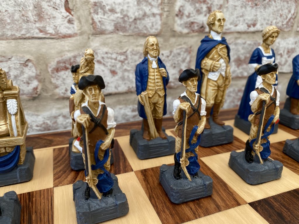 Hand Decorated American Independence Chess - ChessBaron Chess Sets USA ...