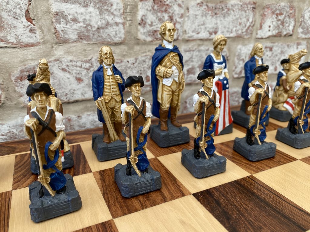 Hand Decorated American Independence Chess - ChessBaron Chess Sets USA ...