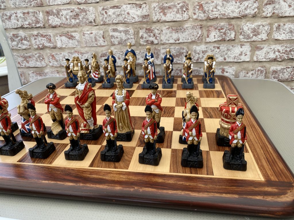 Hand Decorated American Independence Chess - ChessBaron Chess Sets USA ...