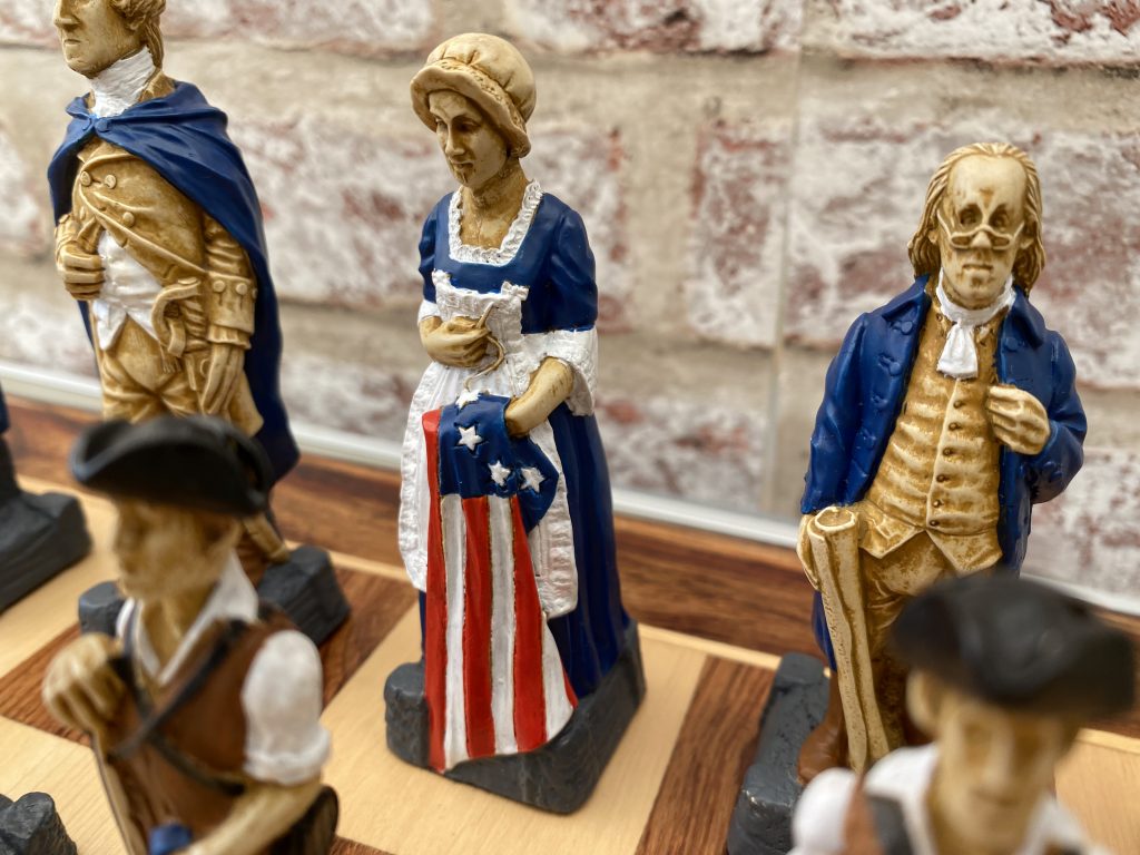 Hand Decorated American Independence Chess - ChessBaron Chess Sets USA ...