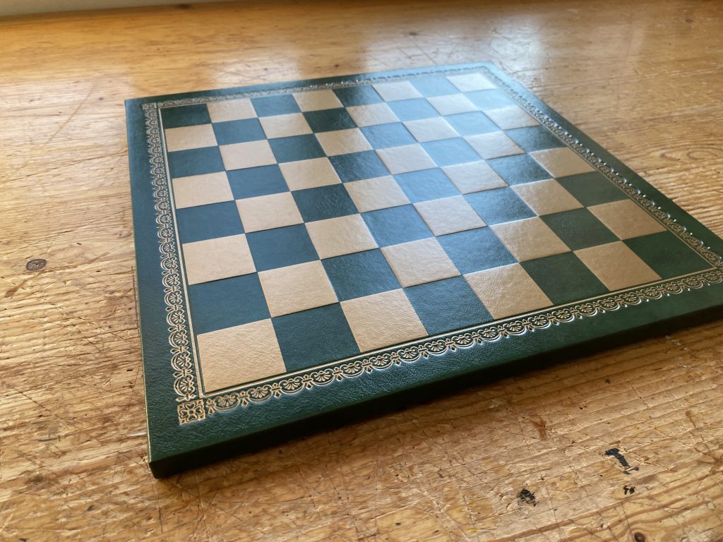 Leatherette Green Chess Board - Small - ChessBaron Chess Sets USA ...