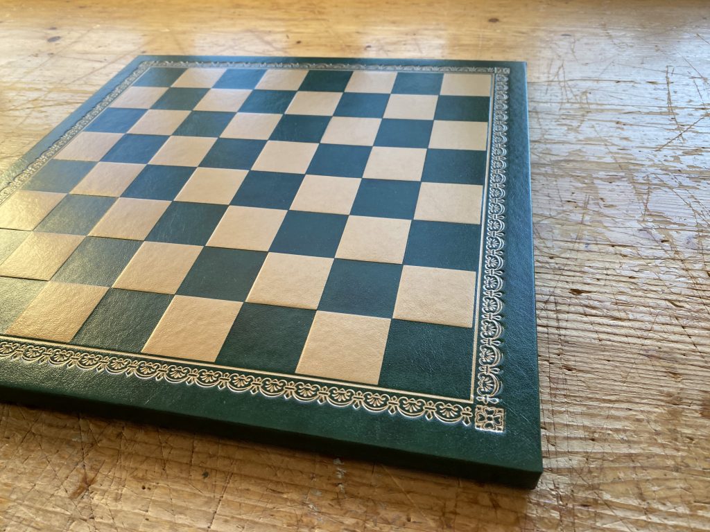 Leatherette Green Chess Board - Small - ChessBaron Chess Sets USA ...
