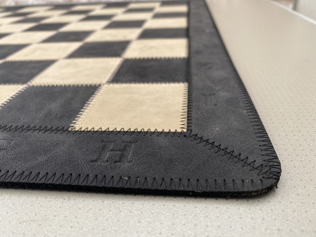Black Leather Chess Mat 2.25" Squares - ChessBaron Chess Sets USA ...