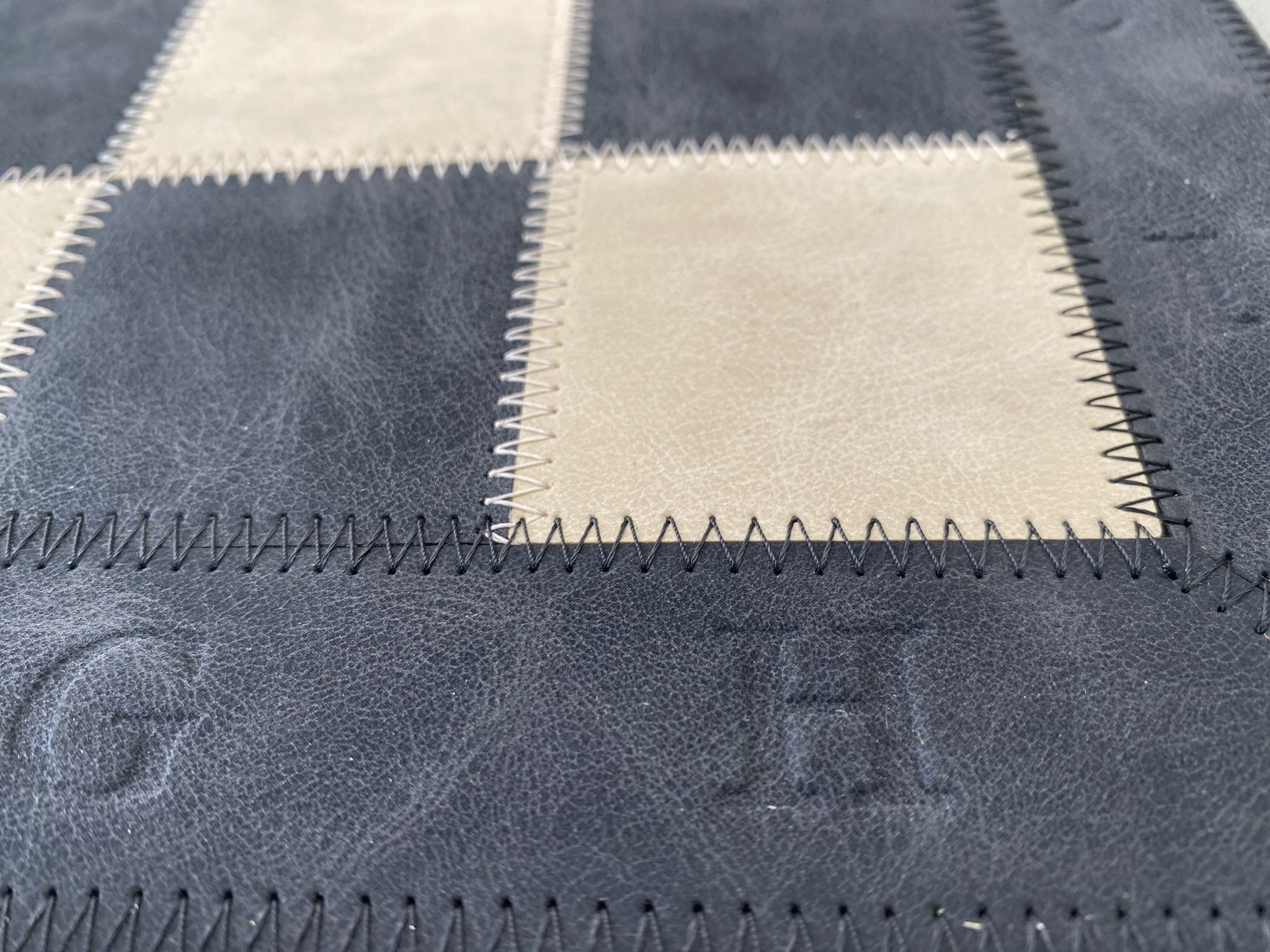Black Leather Chess Mat 2.25" Squares - ChessBaron Chess Sets USA ...