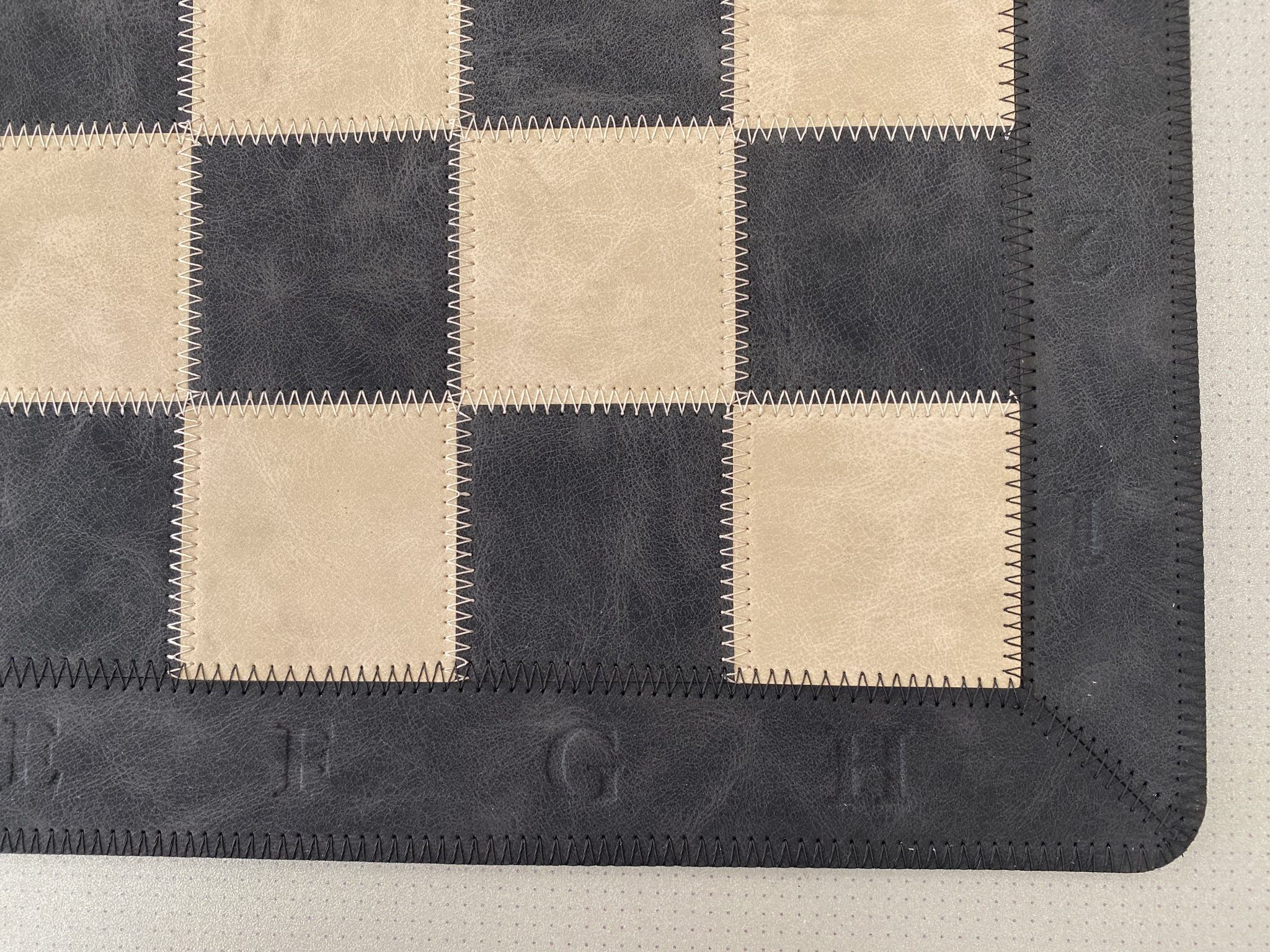 Black Leather Chess Mat 2.25" Squares - ChessBaron Chess Sets USA ...