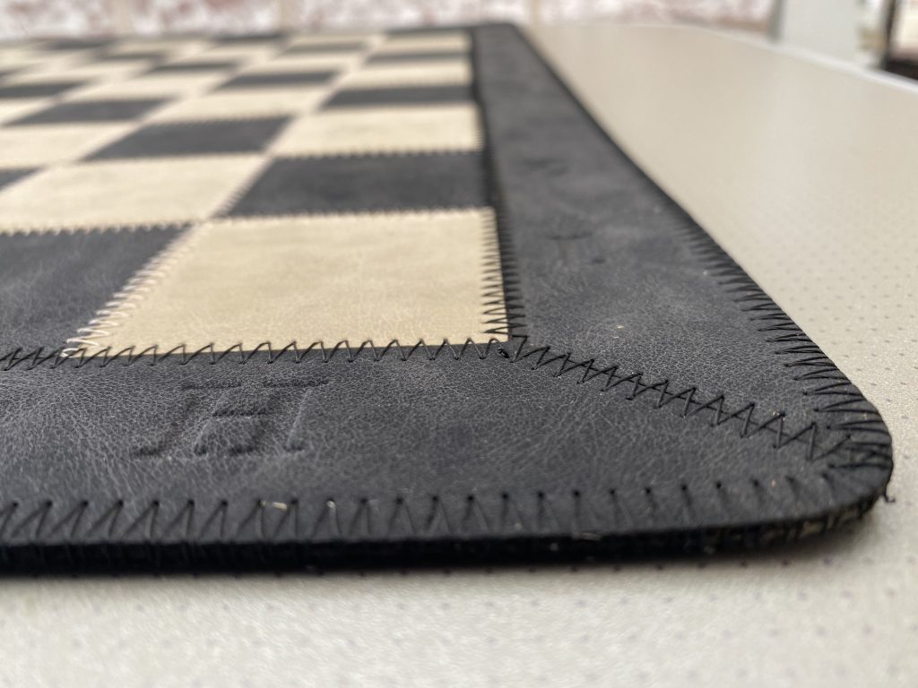 Black Leather Chess Mat 2.25" Squares - ChessBaron Chess Sets USA ...