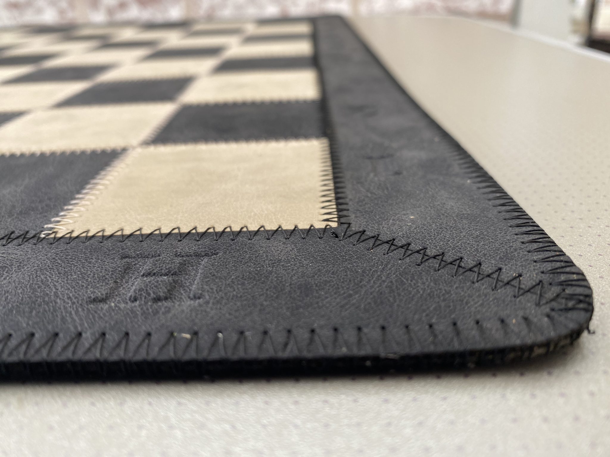 Black Leather Chess Mat 2.25" Squares - ChessBaron Chess Sets USA ...