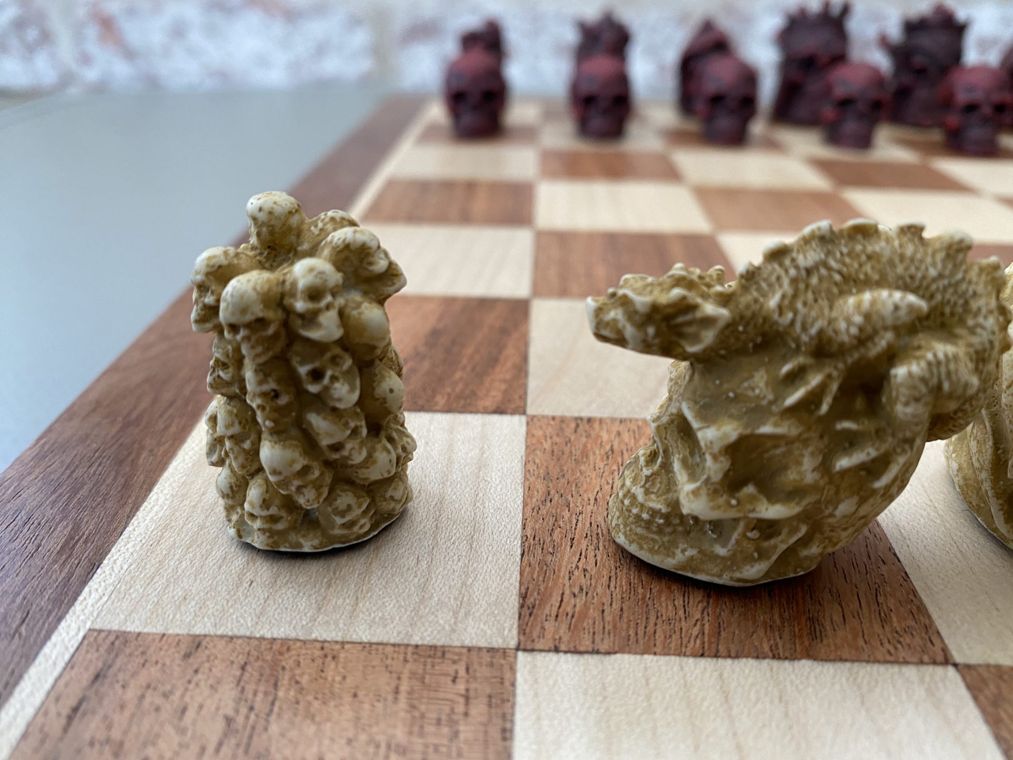 The ChessBaron Skulls Chess Set - Red - ChessBaron Chess Sets USA ...