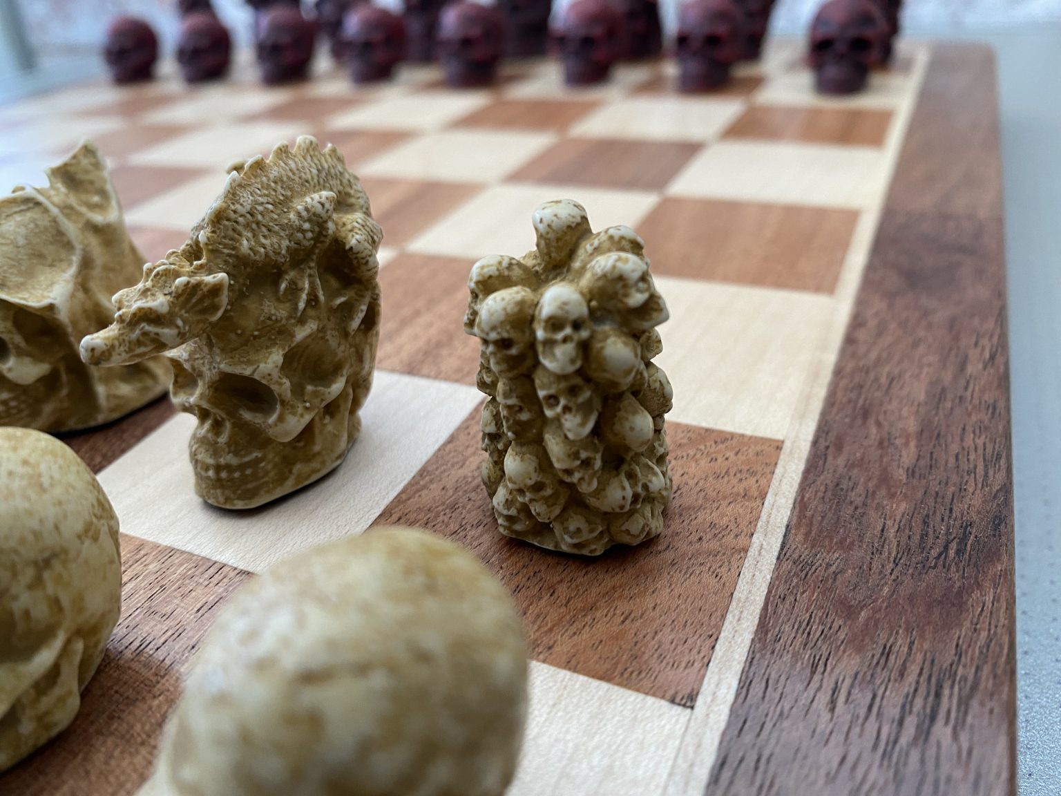 The ChessBaron Skulls Chess Set - Red - ChessBaron Chess Sets USA ...