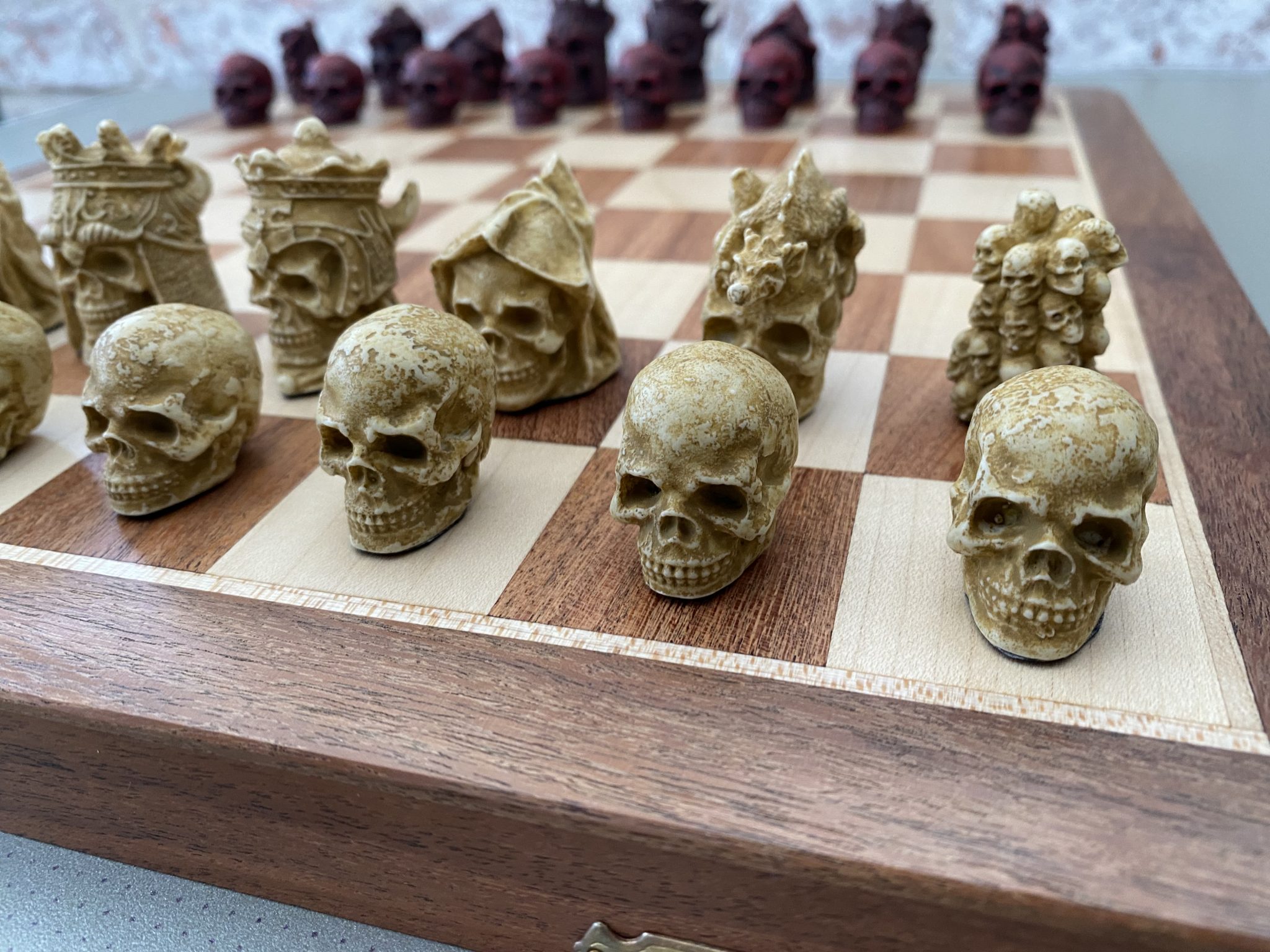 The ChessBaron Skulls Chess Set - Red - ChessBaron Chess Sets USA ...