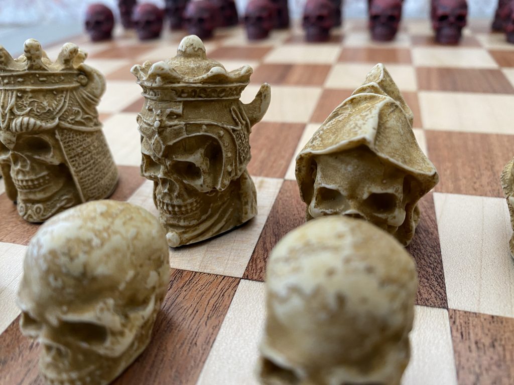 The ChessBaron Skulls Chess Set - Red - ChessBaron Chess Sets USA ...