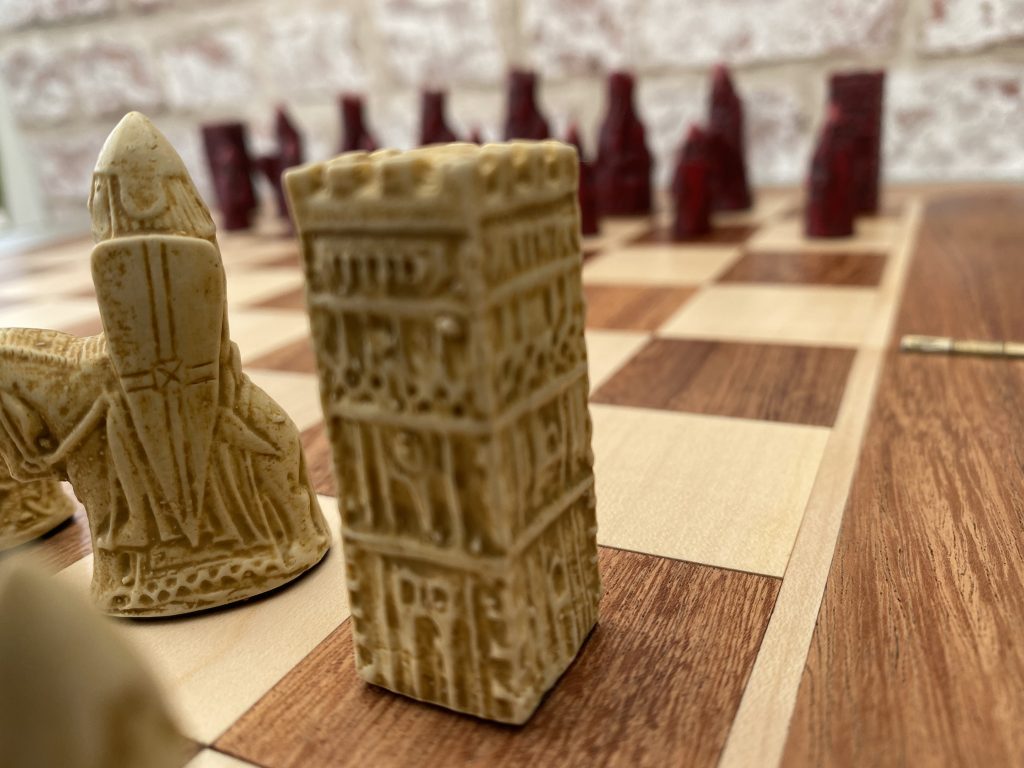 Berkeley Chess - Small Isle of Lewis Chess Set - Red - ChessBaron Chess ...