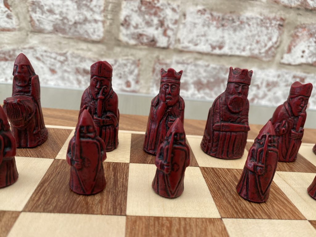 Berkeley Chess - Small Isle of Lewis Chess Set - Red - ChessBaron Chess ...