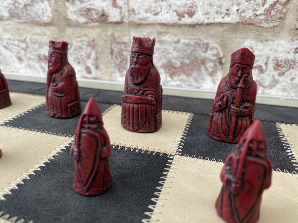 Berkeley Chess - Small Isle of Lewis Chess Set - Red - ChessBaron Chess ...