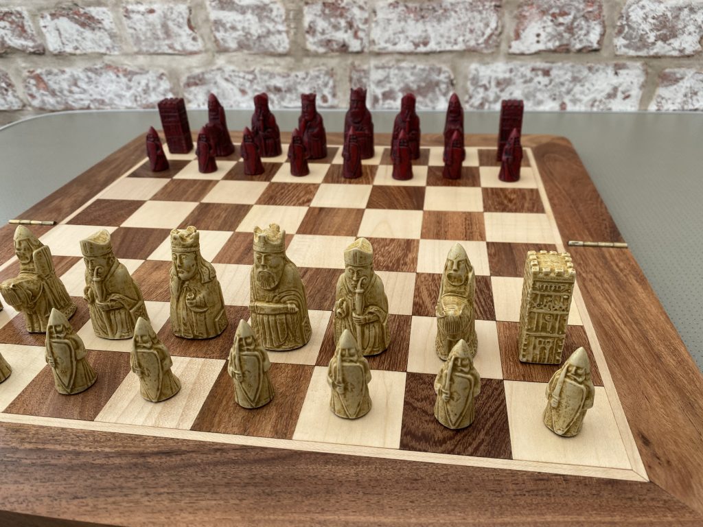 Berkeley Chess - Small Isle of Lewis Chess Set - Red - ChessBaron Chess ...