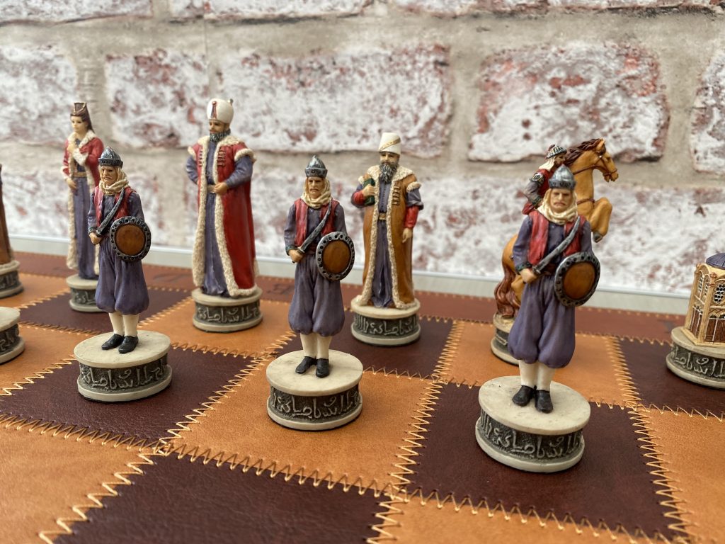 Italfama - Hungarians vs Turkish Hand painted Chess - ChessBaron Chess ...