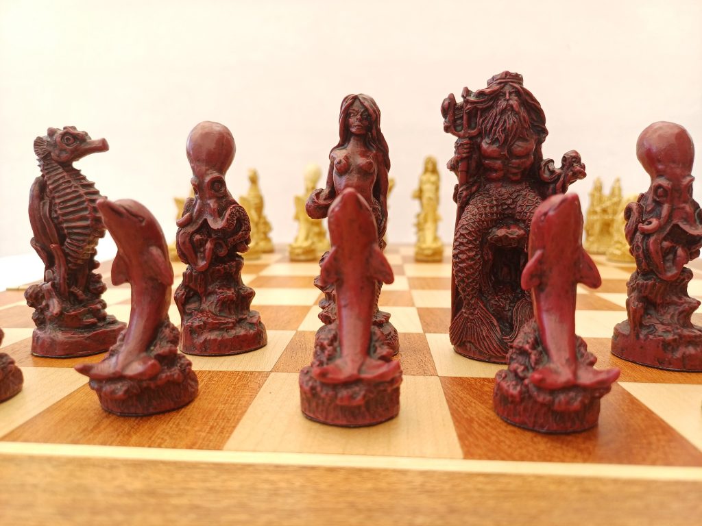 Berkeley Chess - Sea Life Chess Set - Red - ChessBaron Chess Sets USA ...