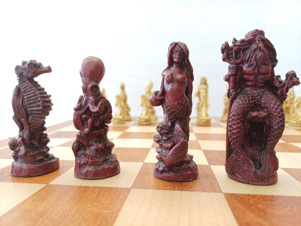 Berkeley Chess - Sea Life Chess Set - Red - ChessBaron Chess Sets USA ...