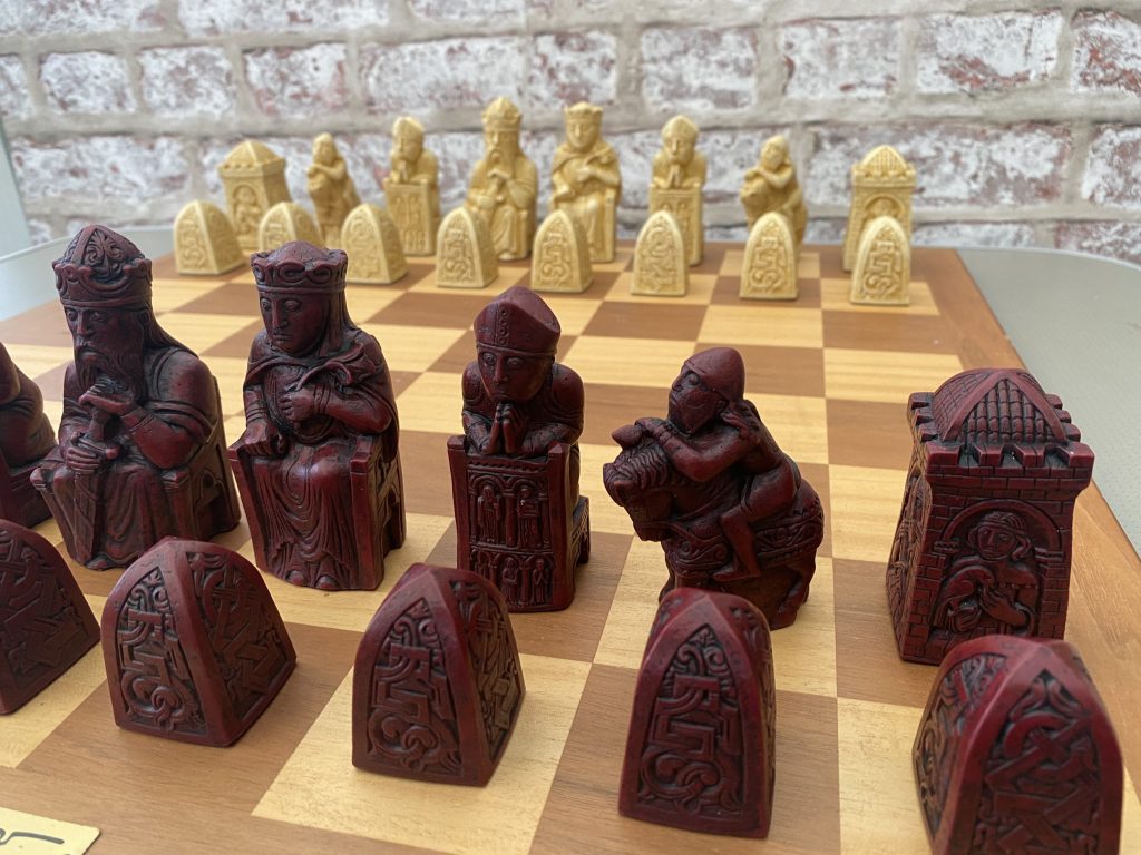 Gothic Chess Set - Classic Red and Ivory - ChessBaron Chess Sets USA ...