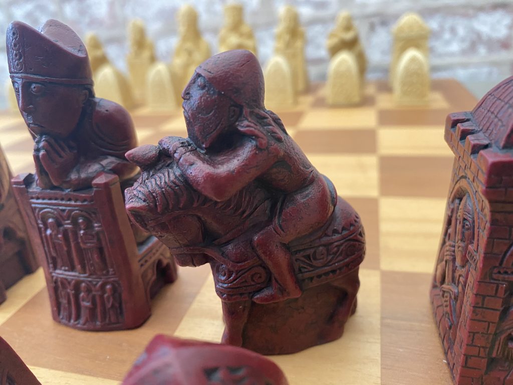 Gothic Chess Set - Classic Red and Ivory - ChessBaron Chess Sets USA ...