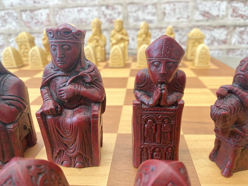 Gothic Chess Set - Classic Red and Ivory - ChessBaron Chess Sets USA ...