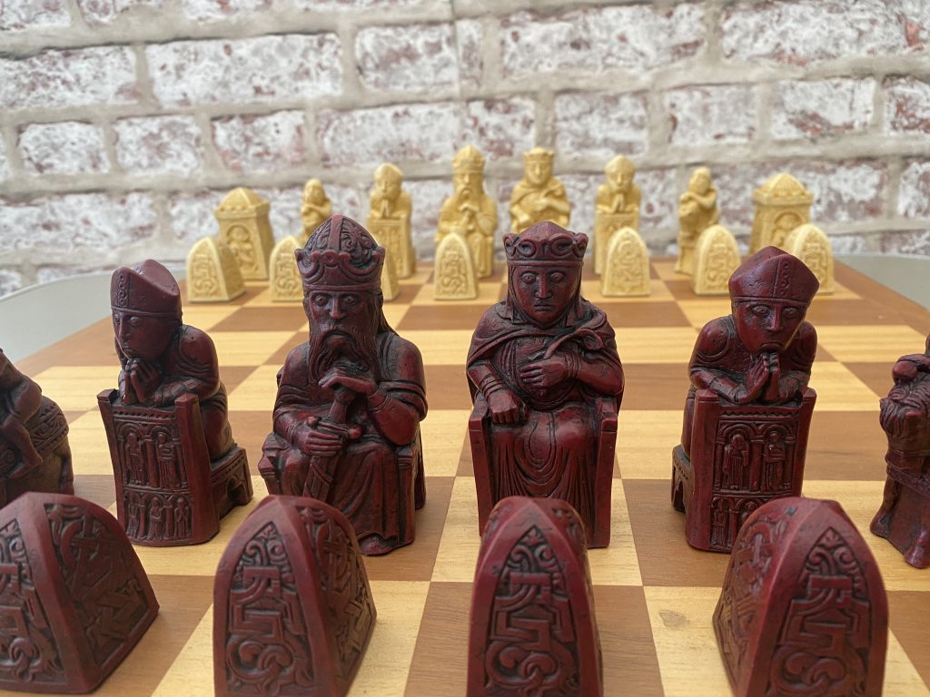 Gothic Chess Set - Classic Red and Ivory - ChessBaron Chess Sets USA ...