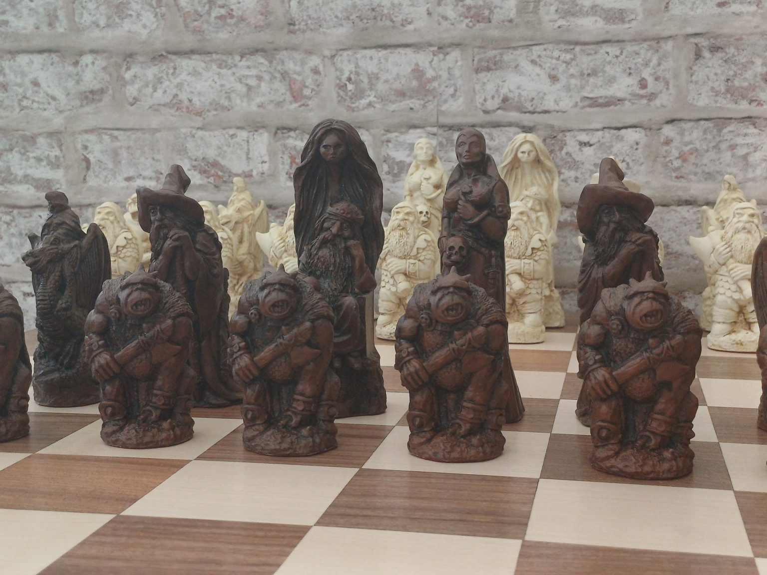 Very Large Fantasy Chess Set - Brown - ChessBaron Chess Sets USA - Call ...