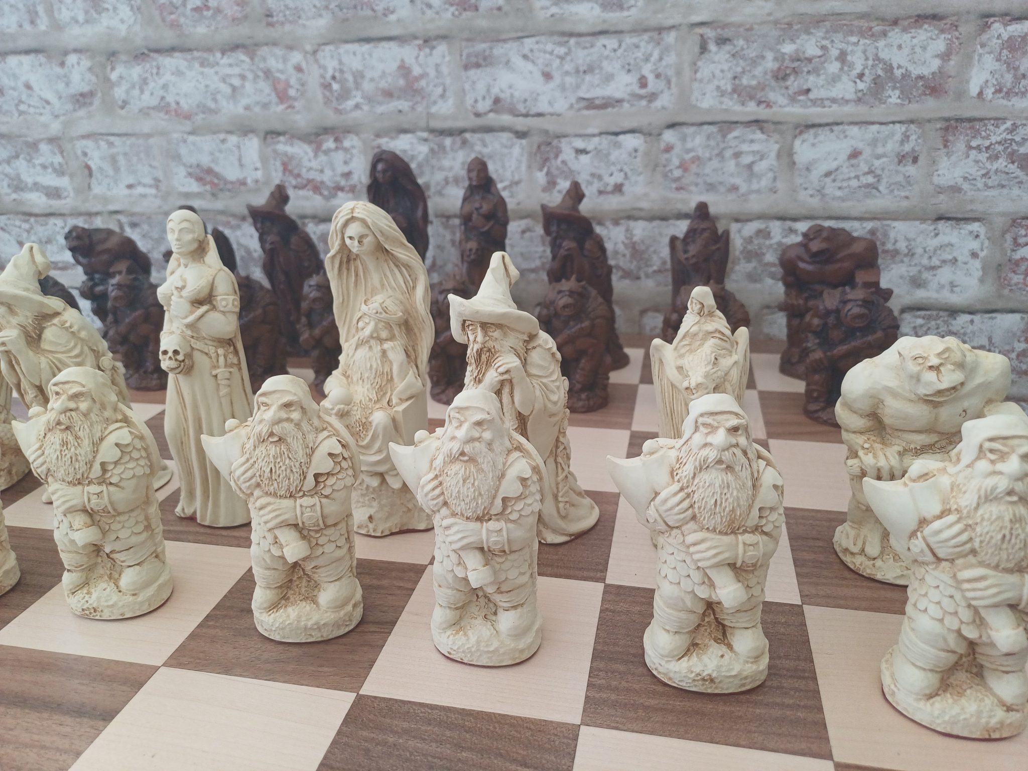 Very Large Fantasy Chess Set - Brown - ChessBaron Chess Sets USA - Call ...