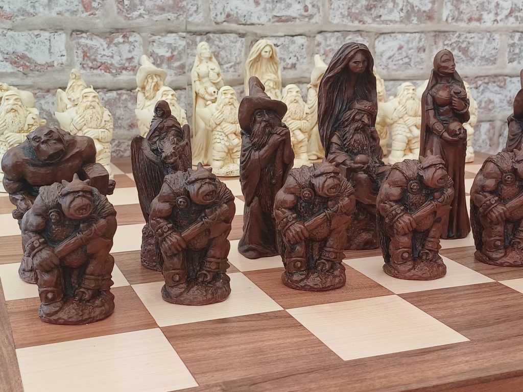 Very Large Fantasy Chess Set - Brown - ChessBaron Chess Sets USA - Call ...