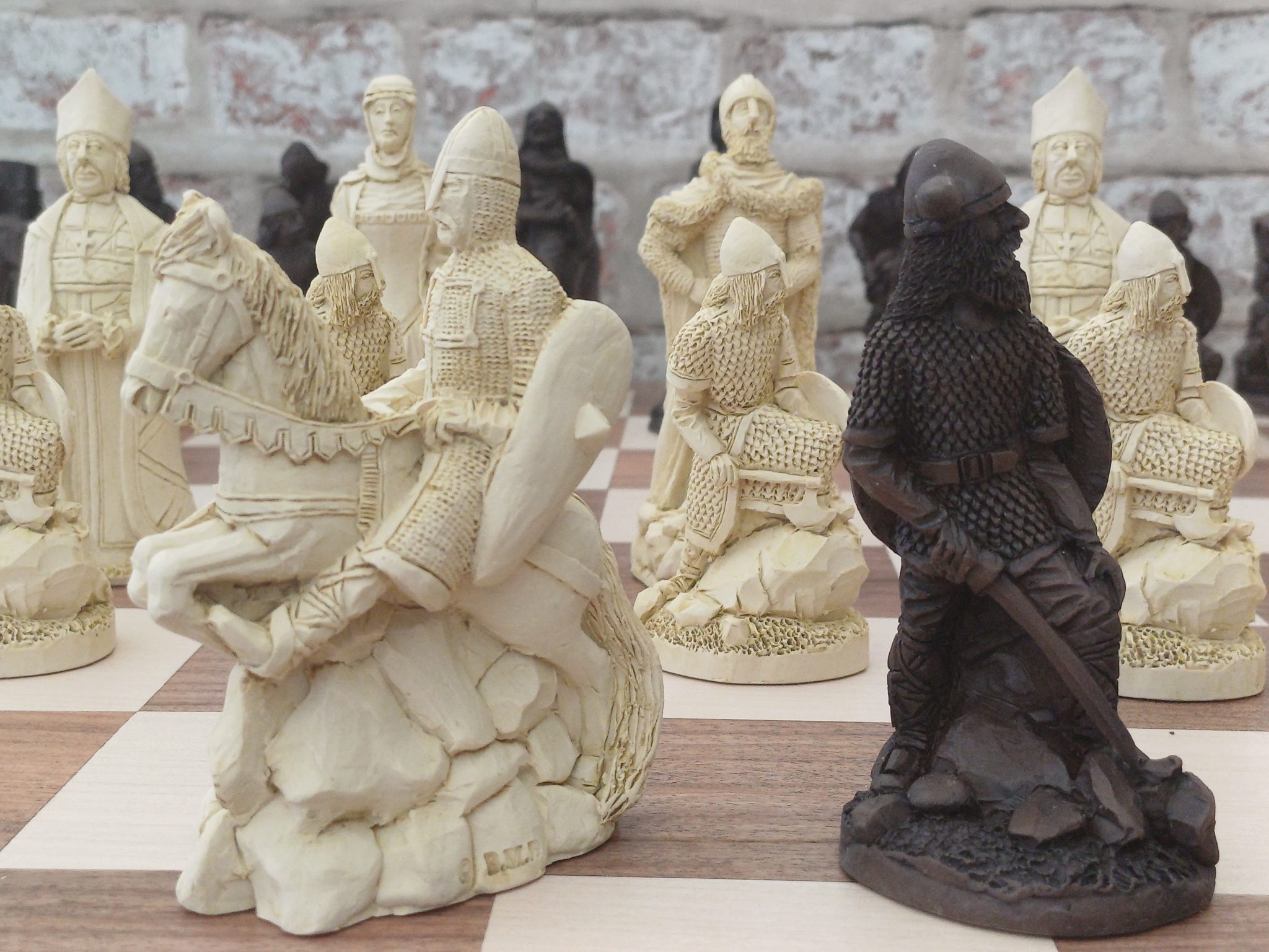 Very Large Viking Raiders Chess Set - Brown - ChessBaron Chess Sets USA ...