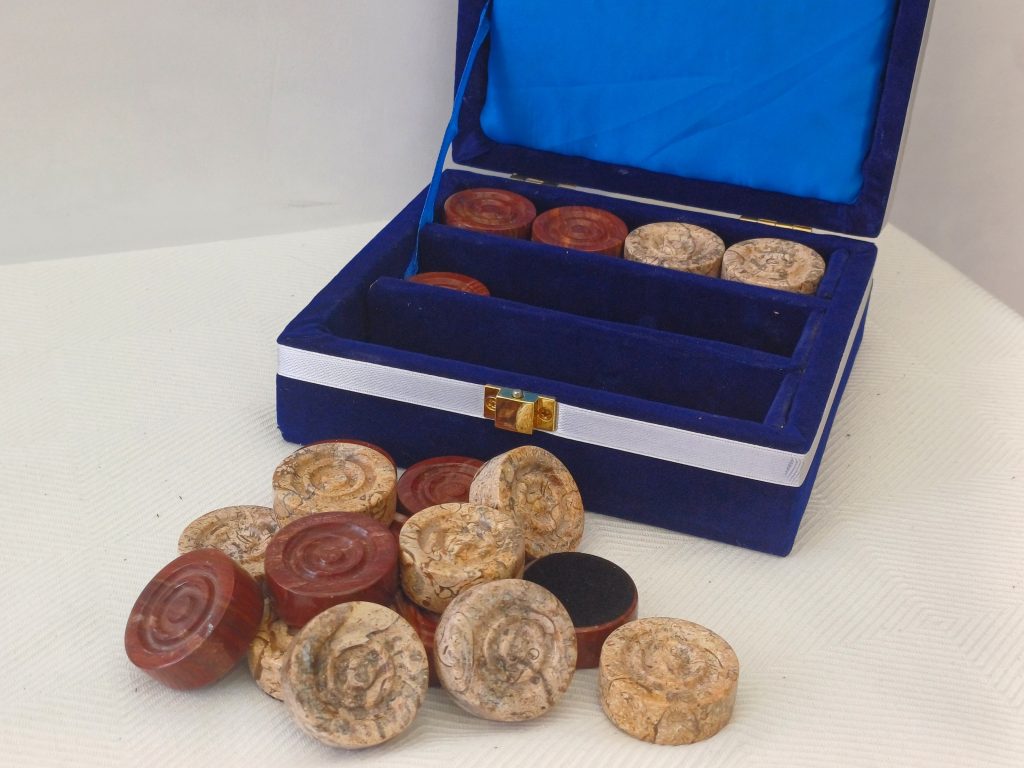 Red Marble and Coral Checkers Pieces - ChessBaron Chess Sets USA - Call ...