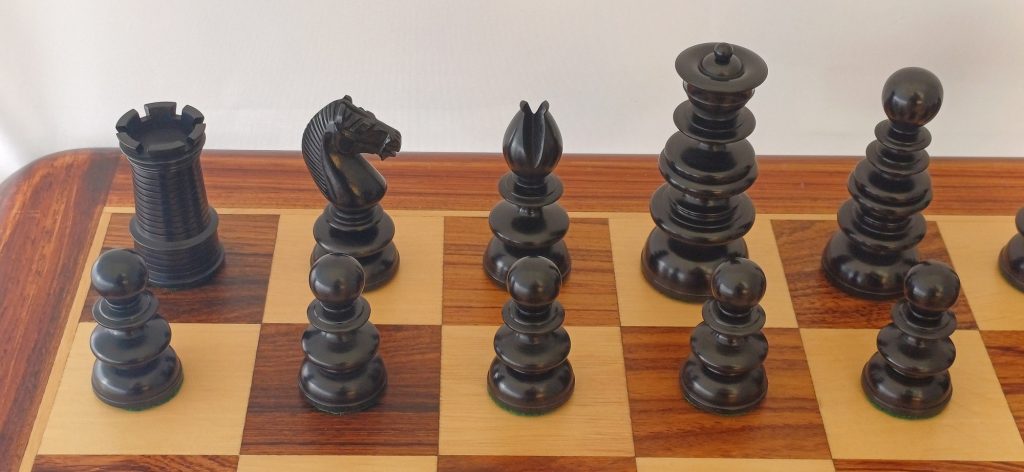 John Calvert Chess Set in Ebony - ChessBaron Chess Sets USA - Call (213 ...